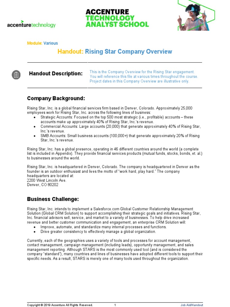 Handout:: Rising Star Company Overview | PDF | Customer Relationship ...