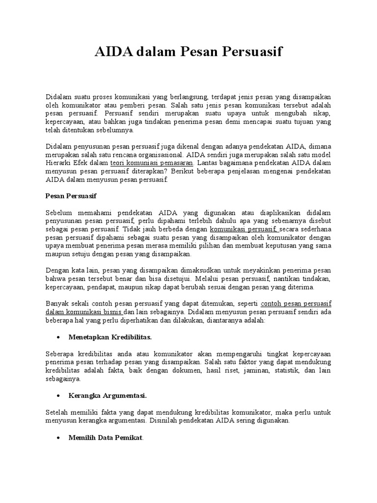 AIDA dalam Penyusunan Pesan Persuasif | PDF