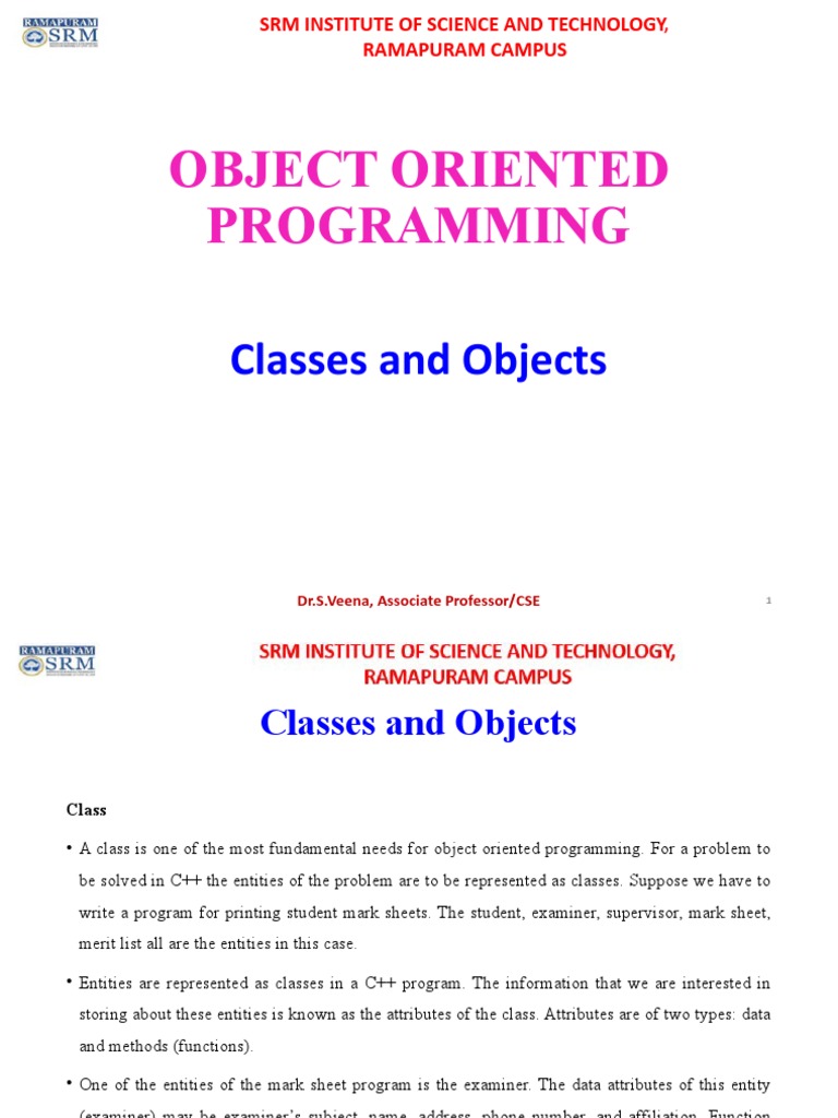 Classes and Objects | PDF | Class (Computer Programming) | Subroutine