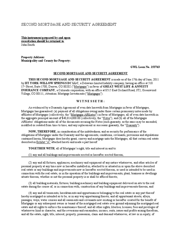 Second Mortgage Agreement Overview | PDF | Mortgage Law | Foreclosure