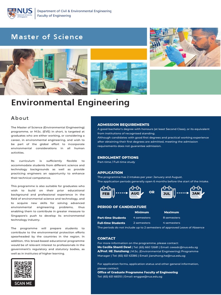 Environmental Engineering: Master of Science | PDF | Postgraduate ...