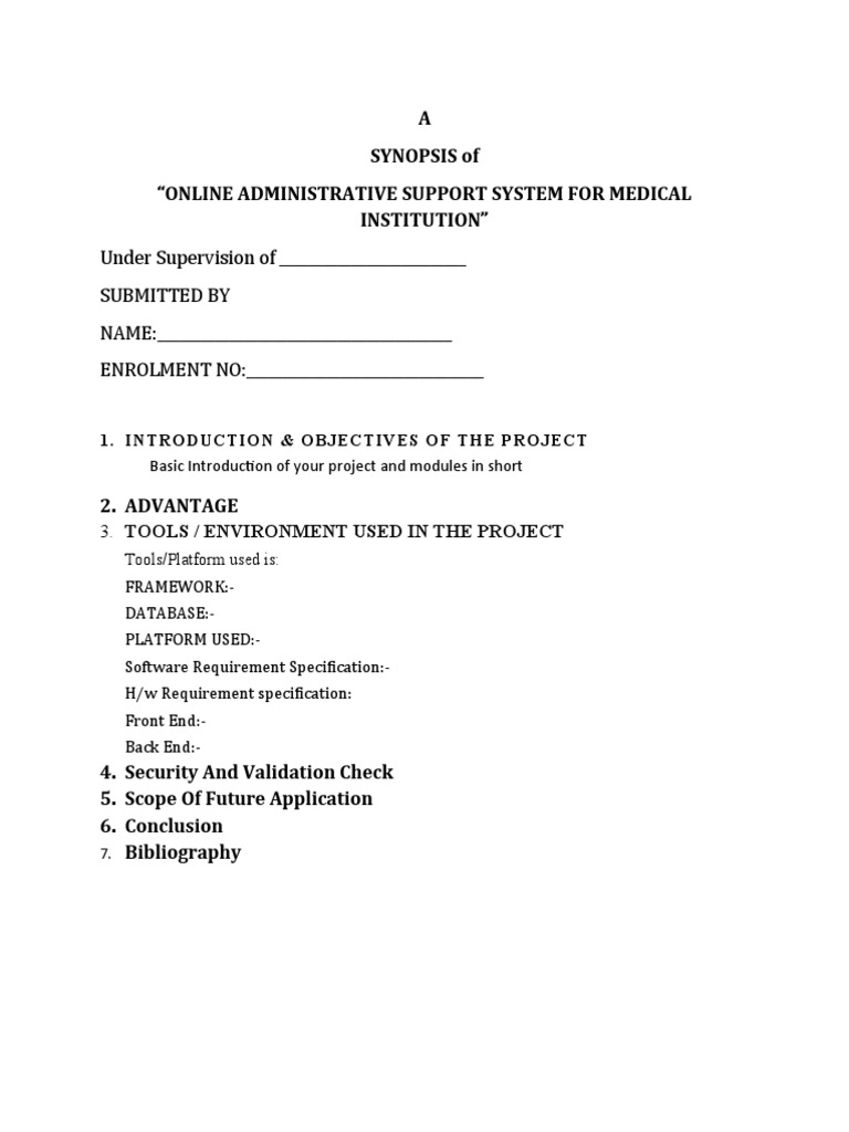 Synopsis Format | PDF