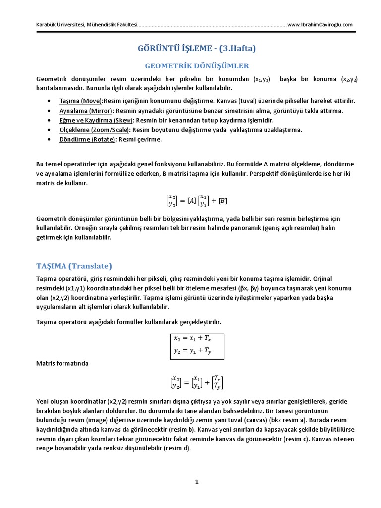 Goruntu Isleme Ders Notlari-3.Hafta | PDF Goruntu Isleme Ders Notlari-3.Hafta | PDF