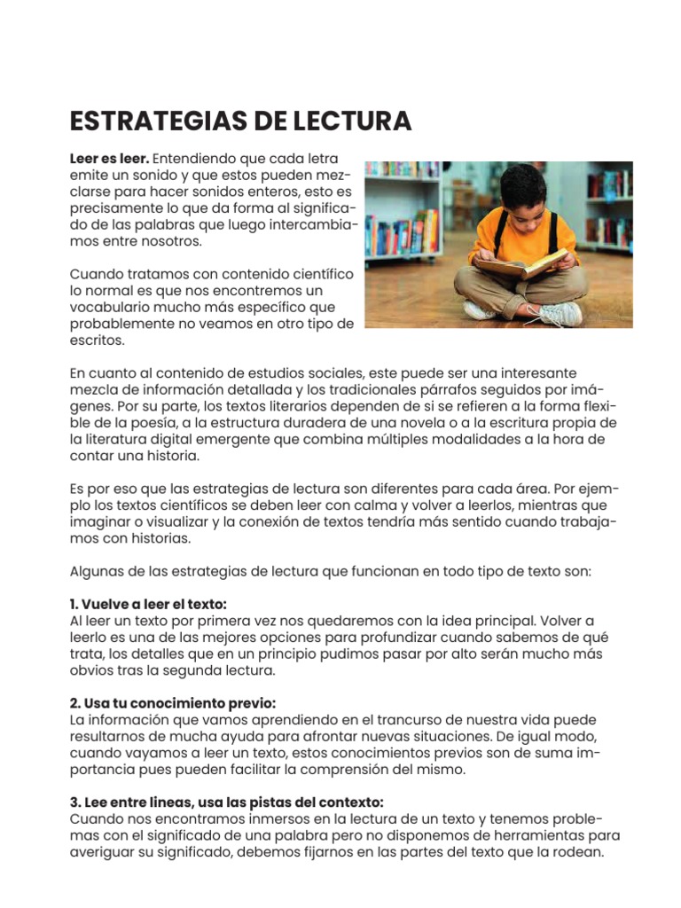 Estrategias de Lectura | PDF | Información | Cognición