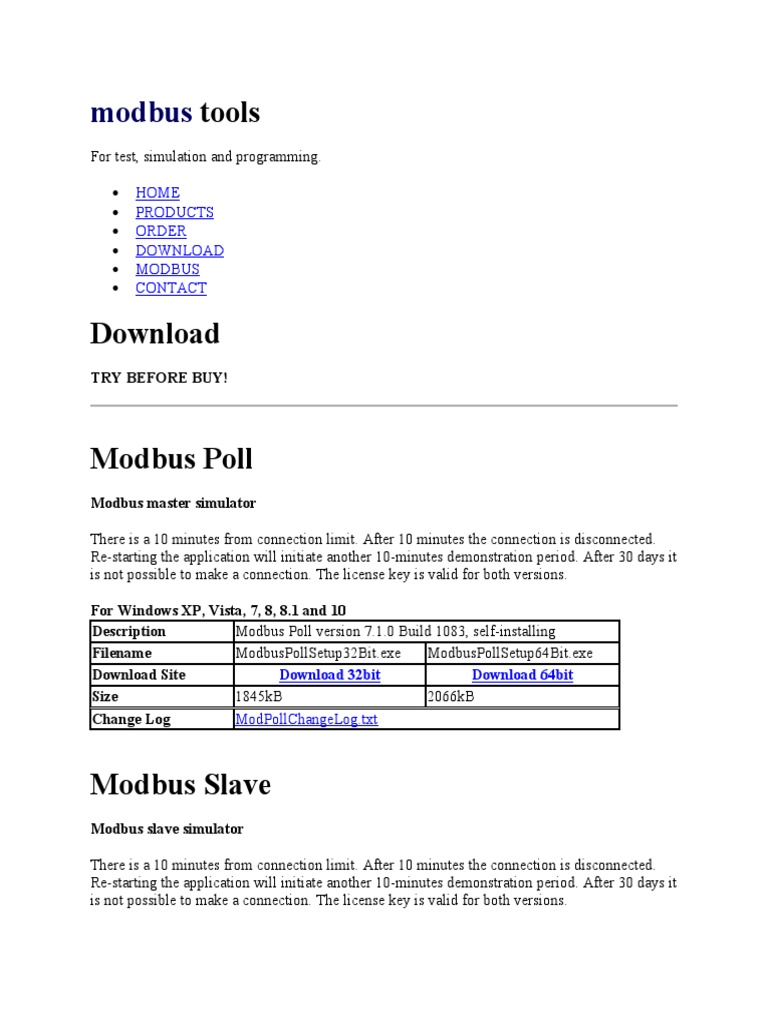 Modbus Tools | PDF | Filename | Windows Vista