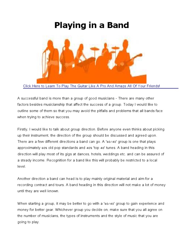 Essential Tips for Band Success | PDF | Career & Growth