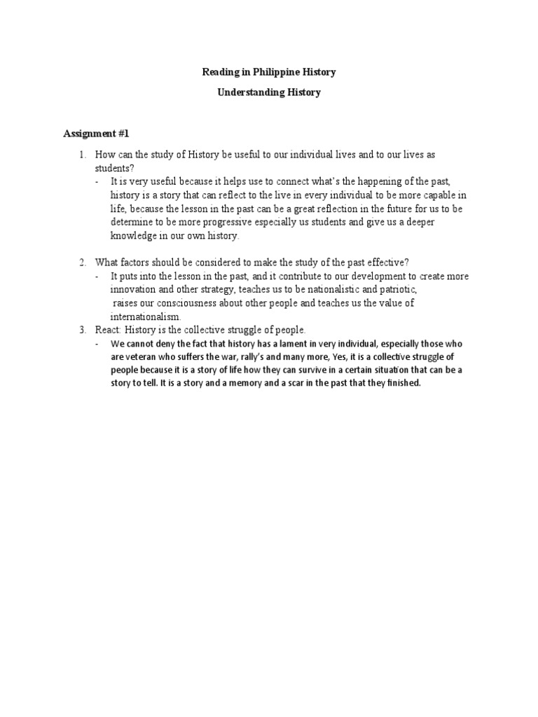 Reading in Philippine History Understanding History | PDF