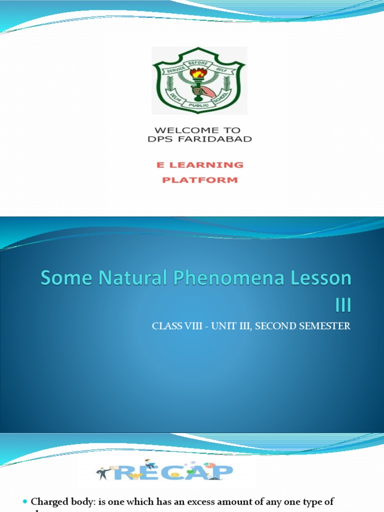 Some Natural Phenomena Lesson 3 | PDF | Electric Charge | Electromagnetism