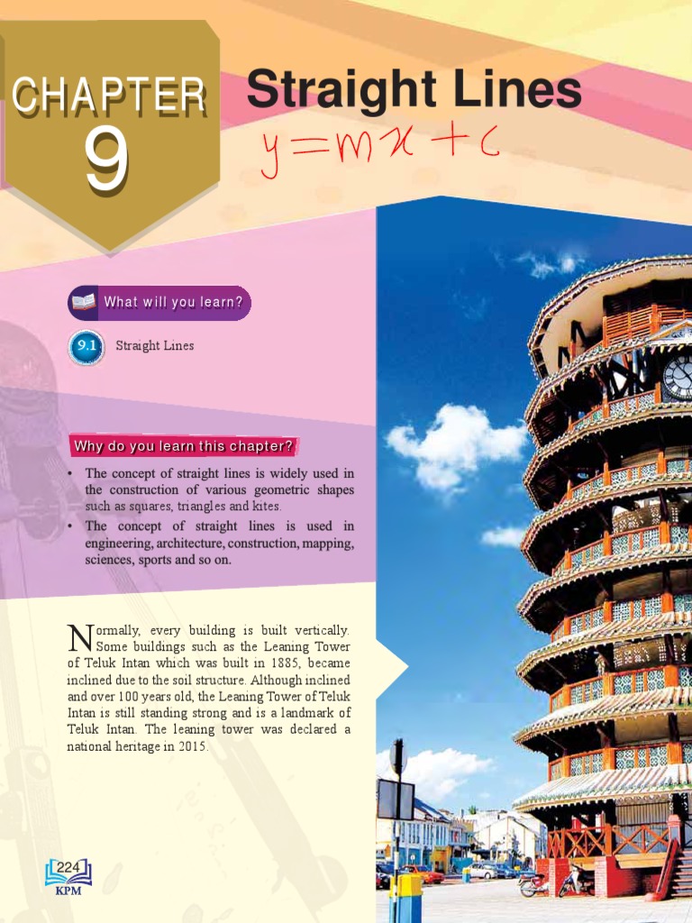 Chapter 9 Straight Lines | PDF | Line (Geometry) | Analytic Geometry