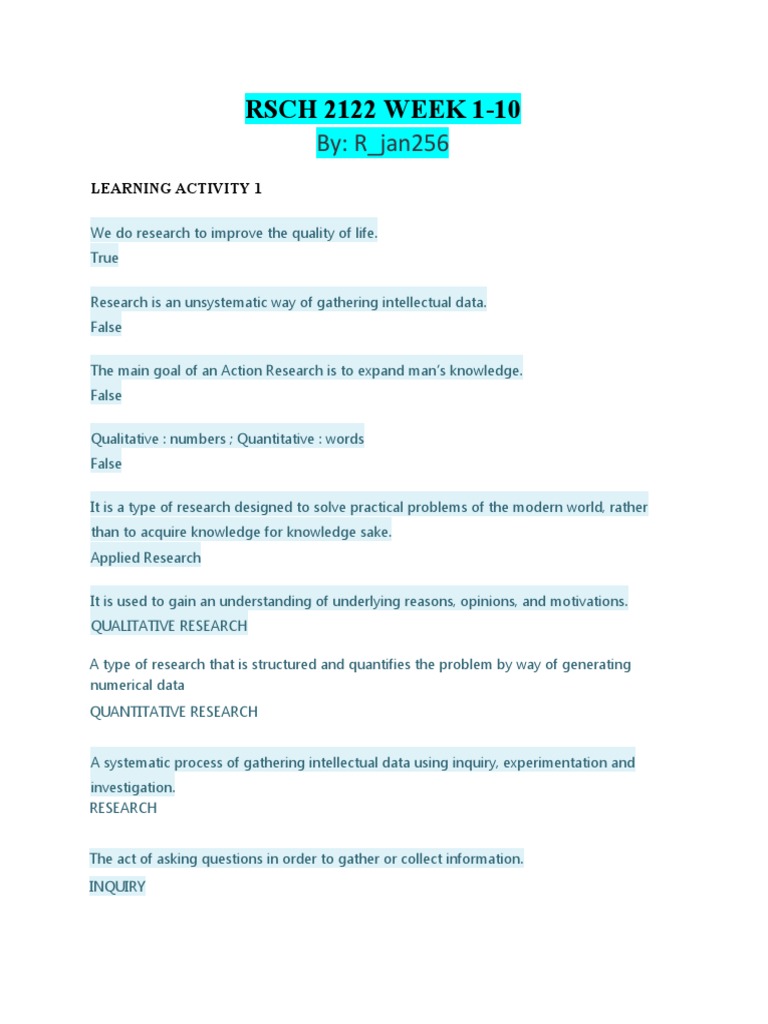 (Amaleaks - Blogspot.com) Rsch-2122-Week-1-10 | PDF | Quantitative ...