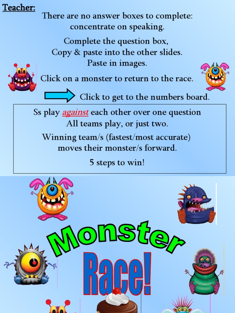 Monster Race Team Challenge Game | PDF