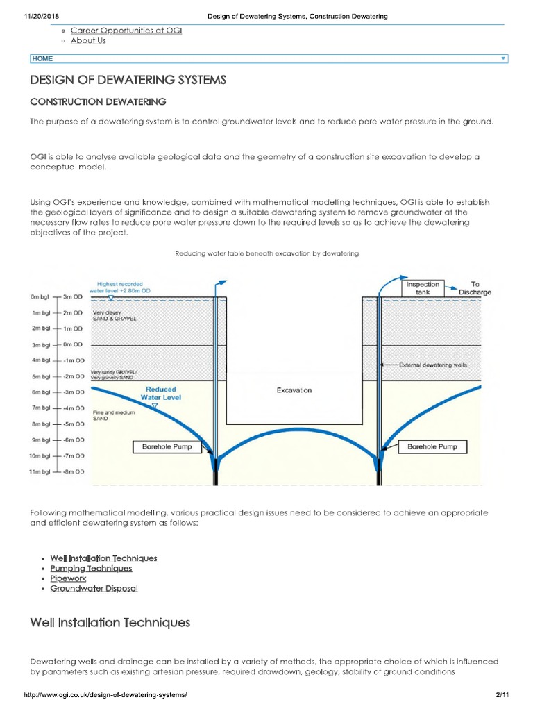 Design of Dewatering Systems | PDF