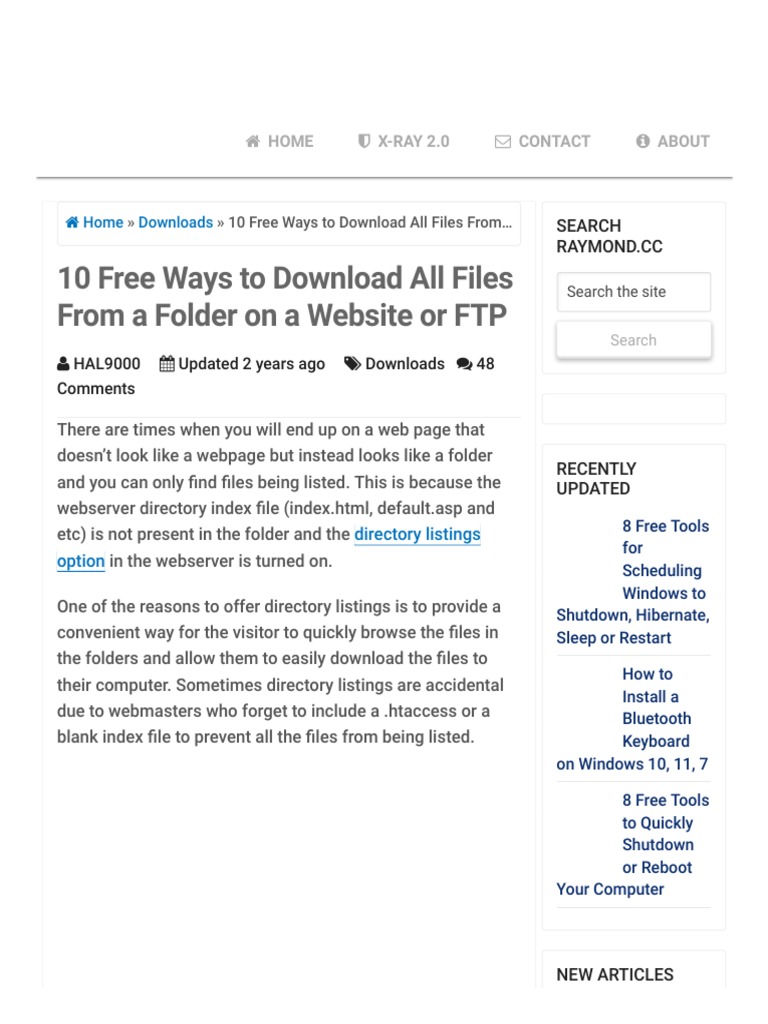 10 Free Ways To Download All Files From A Folder On A Website or FTP ...