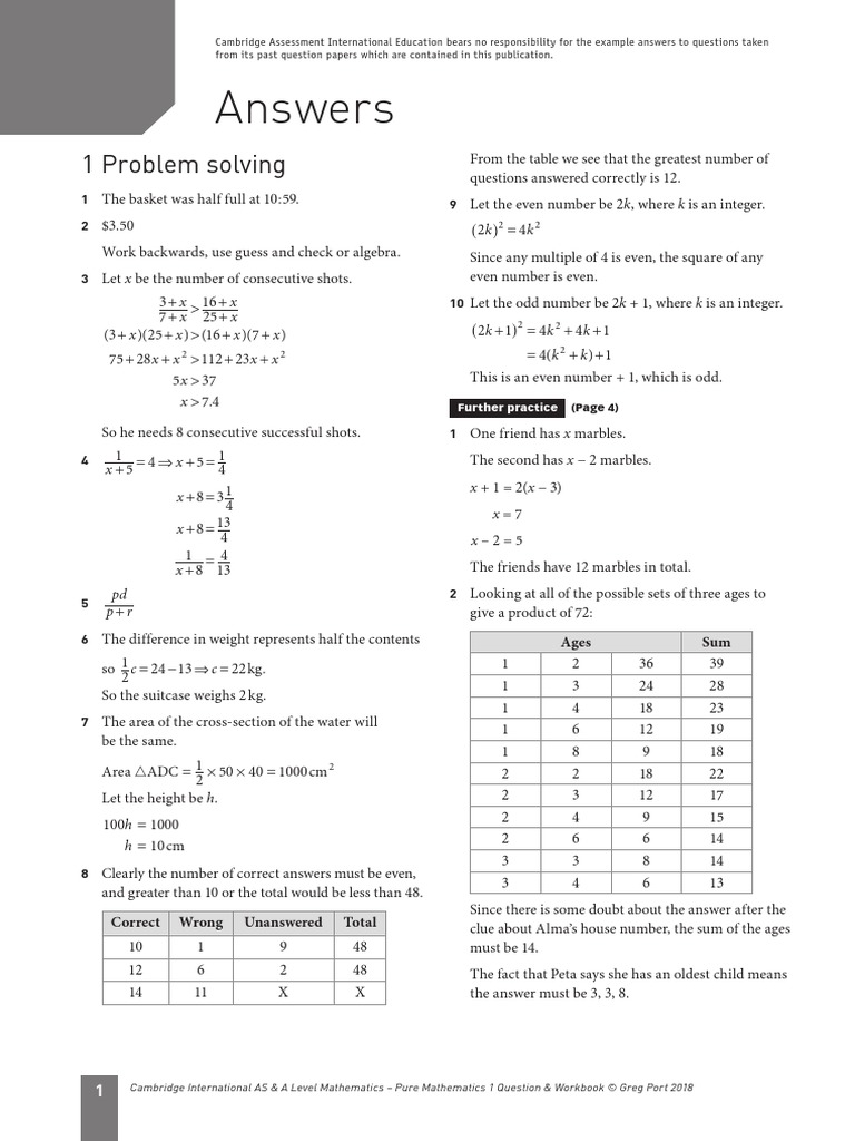Answers: 1 Problem Solving | PDF