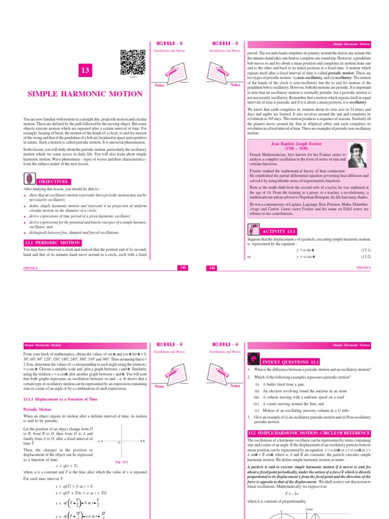312 Physics Eng Lesson13 | PDF | Oscillation | Trigonometric Functions
