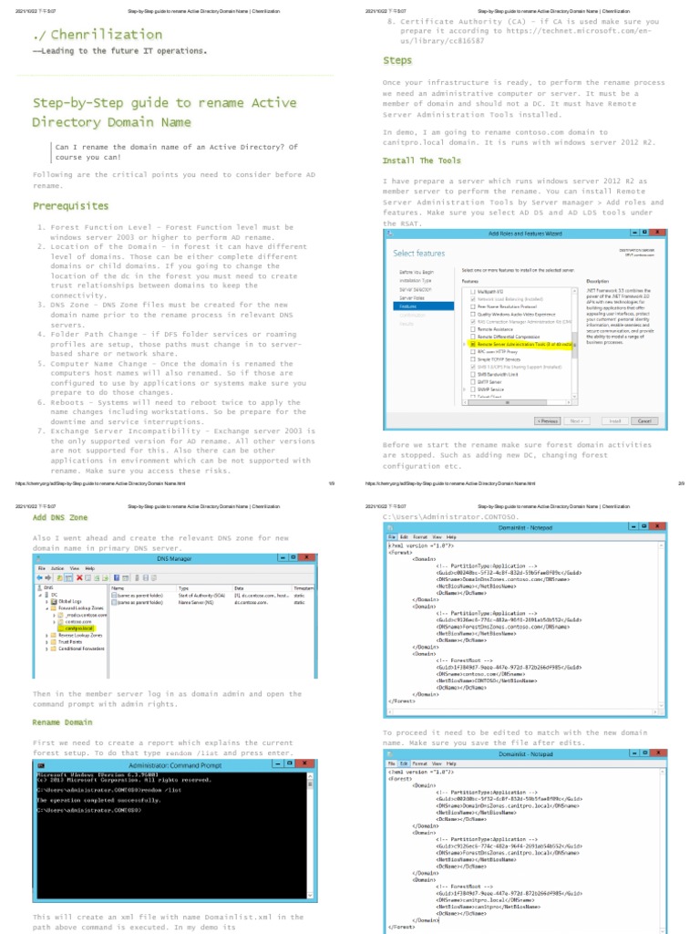Rename Active Directory Domain Guide | PDF | Active Directory ...
