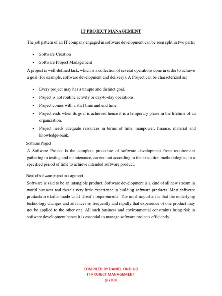 It Project Management Notes | PDF | Project Management | Modular ...