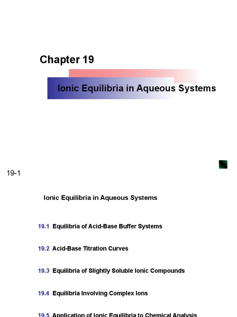 Ionic Equilibria in Aqueous Systems | PDF | Buffer Solution | Ph