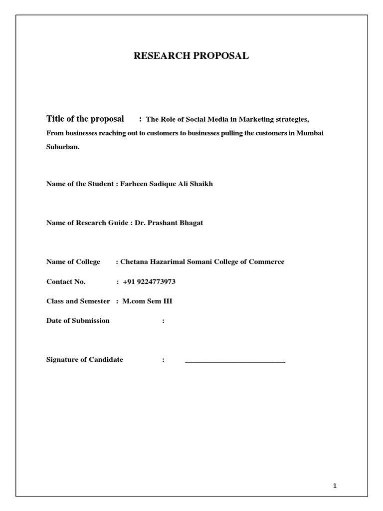 Research Synopsis Format | PDF | Popular Culture & Media Studies ...