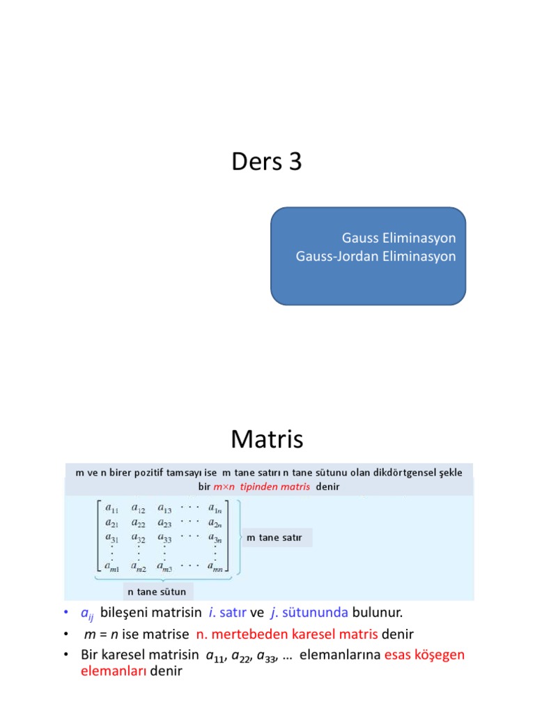 Lineer Cebir Ders3 | PDF