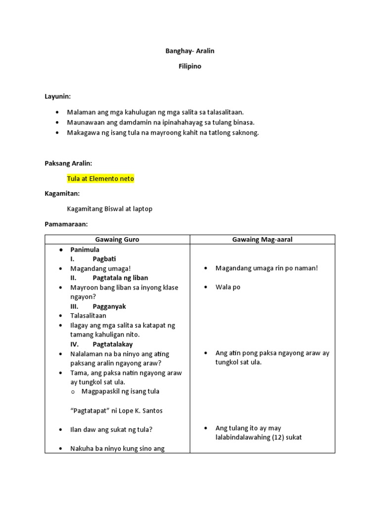 Banghay | PDF