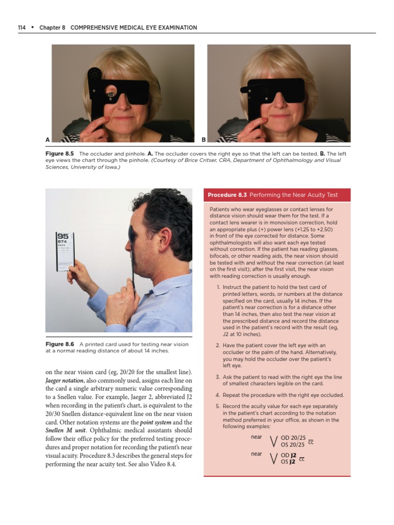 Comprehensive Ocular Examination: Procedures for Testing Visual Acuity ...