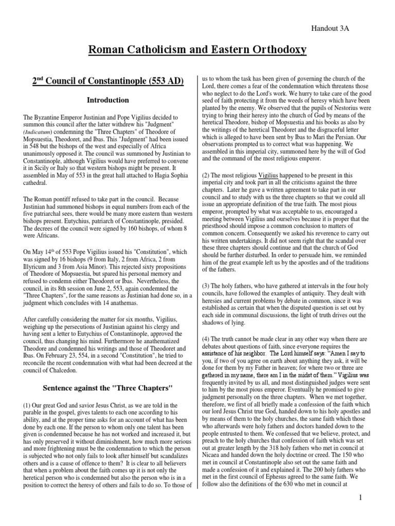 Roman Catholicism and Eastern Orthodoxy | PDF | Council Of Chalcedon ...