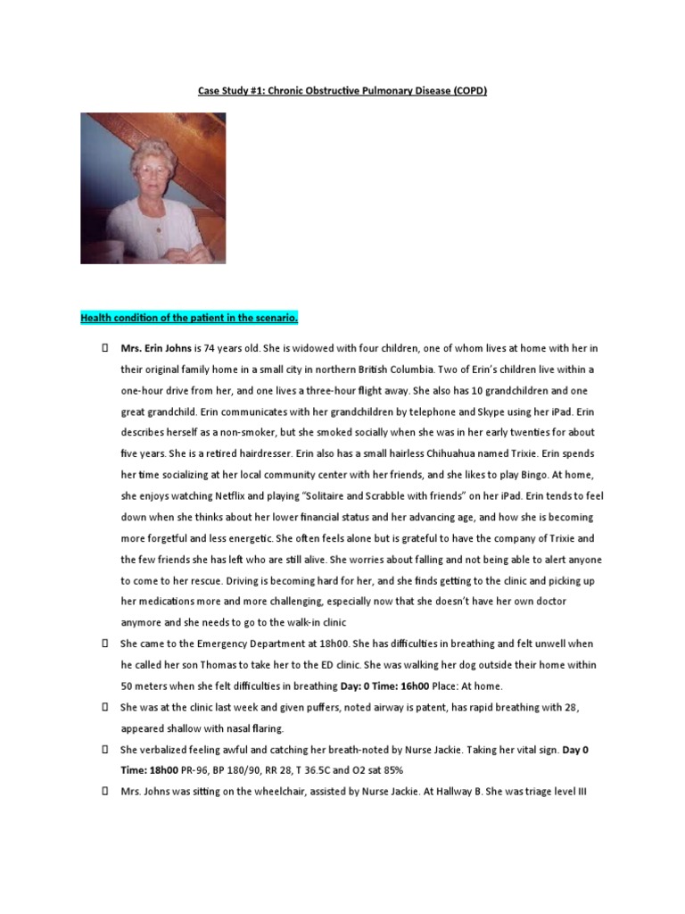 Case Study COPD - 1 | PDF | Chronic Obstructive Pulmonary Disease ...
