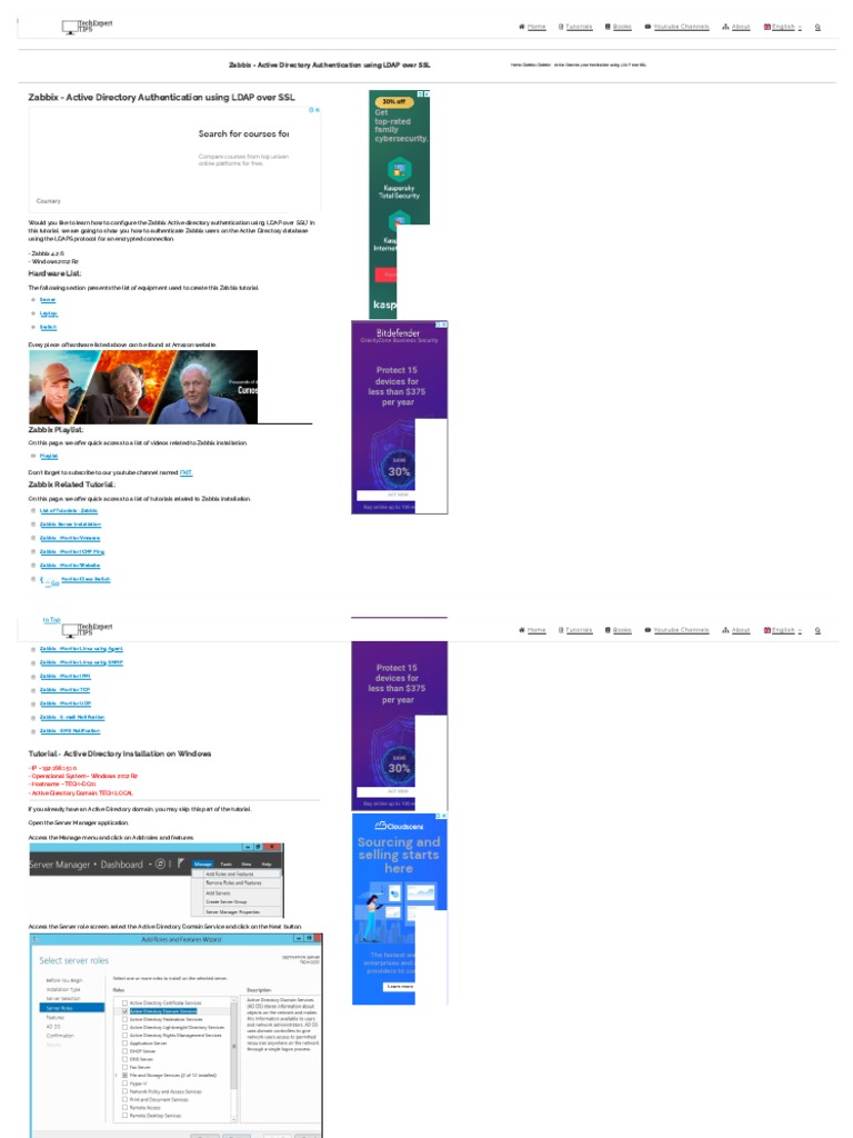 Tutorial Zabbix Active Directory Authentication Using Ldap Over Ssl