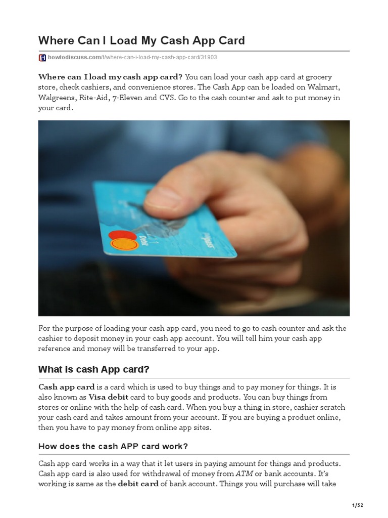 Load Your Cash App Card Locations | PDF | Debit Card | Fee