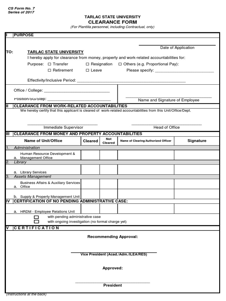 TSU Clearance Form Guide | PDF | Government | Business