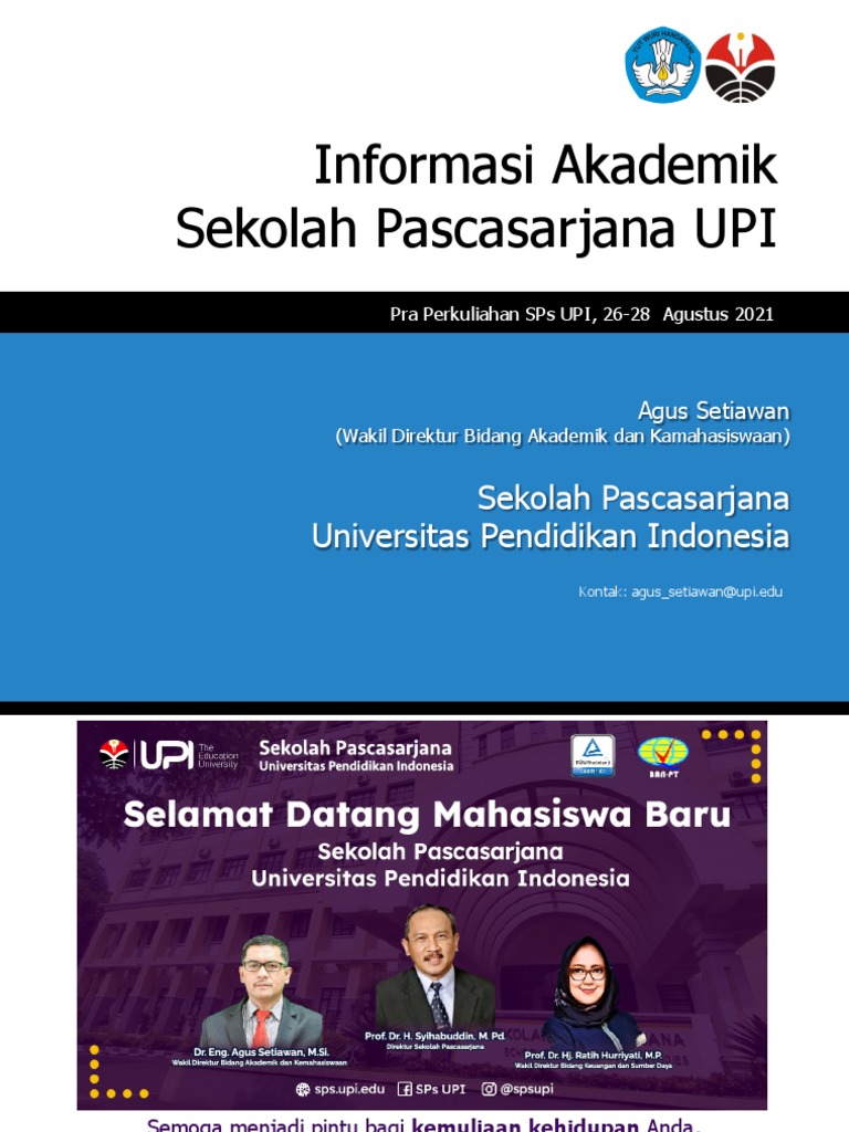 20210826-Informasi Akademik SPs UPI-Pra Perkuliahan Final | PDF