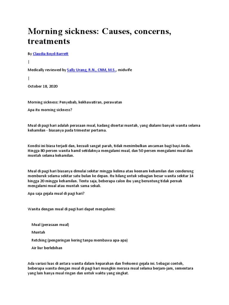 Morning Sickness | PDF