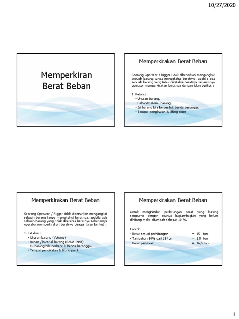 Memperkirakan Berat Beban dengan Rumus | PDF