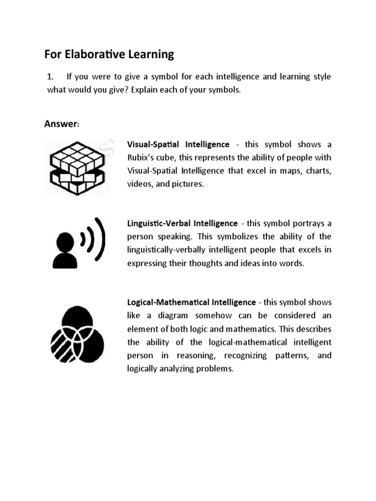 For Elaborative Learning: Answer | PDF