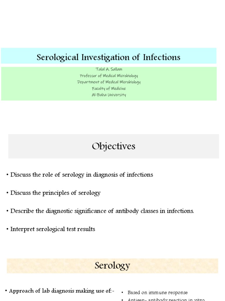 Serology in Infectious Disease Diagnosis | PDF | Serology | Antibody