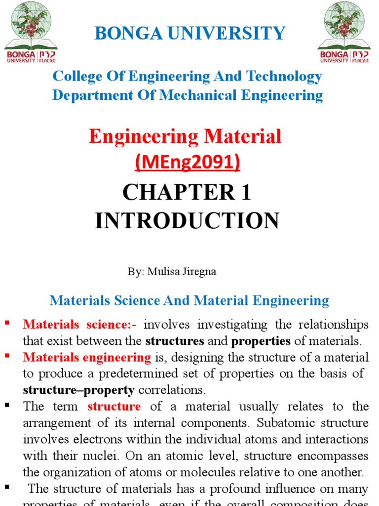 Bonga University: Engineering Material (Meng2091) | PDF | Materials ...