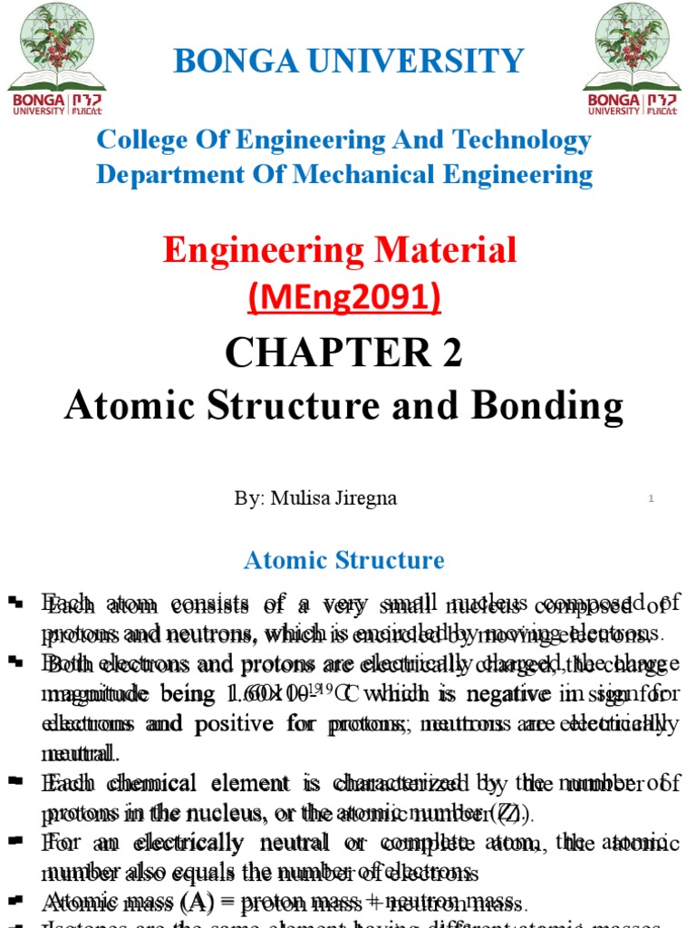 Bonga University: Engineering Material (Meng2091) | PDF | Chemical Bond ...