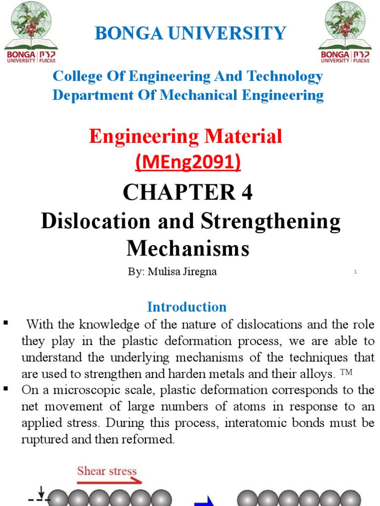 Bonga University: Engineering Material (Meng2091) | PDF | Dislocation | Crystallite