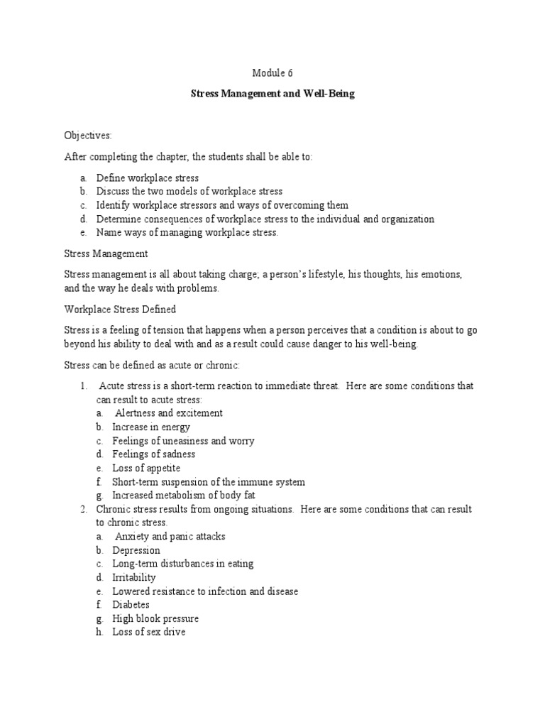 Stress Management and Well-Being | PDF | Stress (Biology) | Anxiety