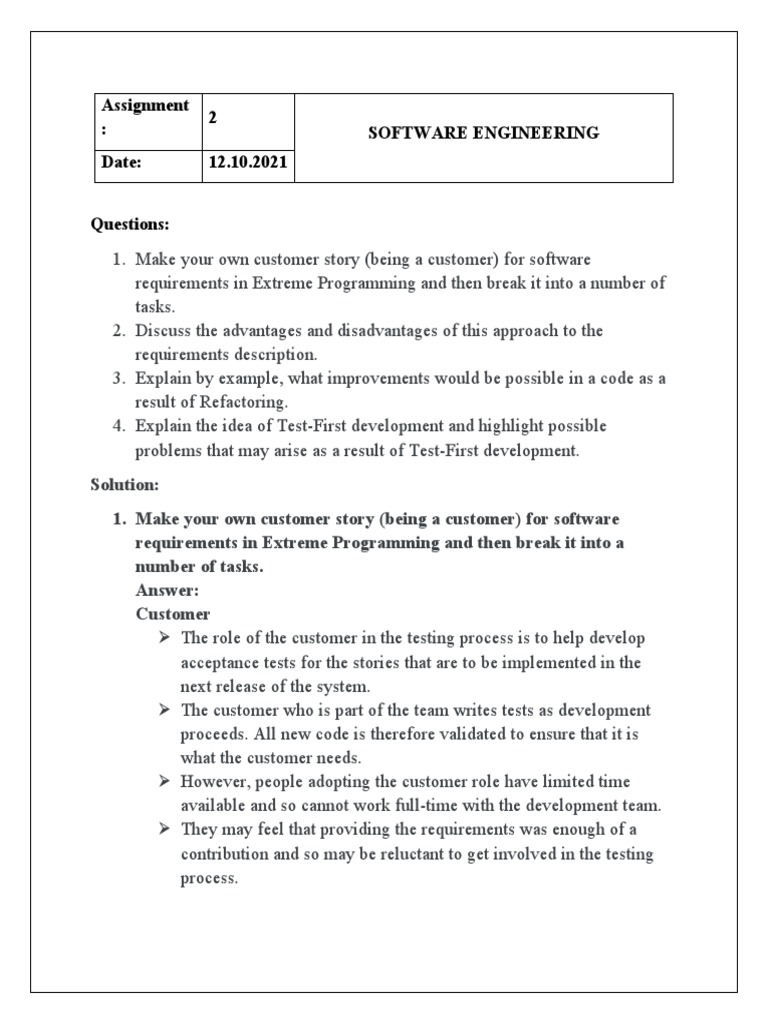Assignment: 2 Date: 12.10.2021: Software Engineering | Download Free ...