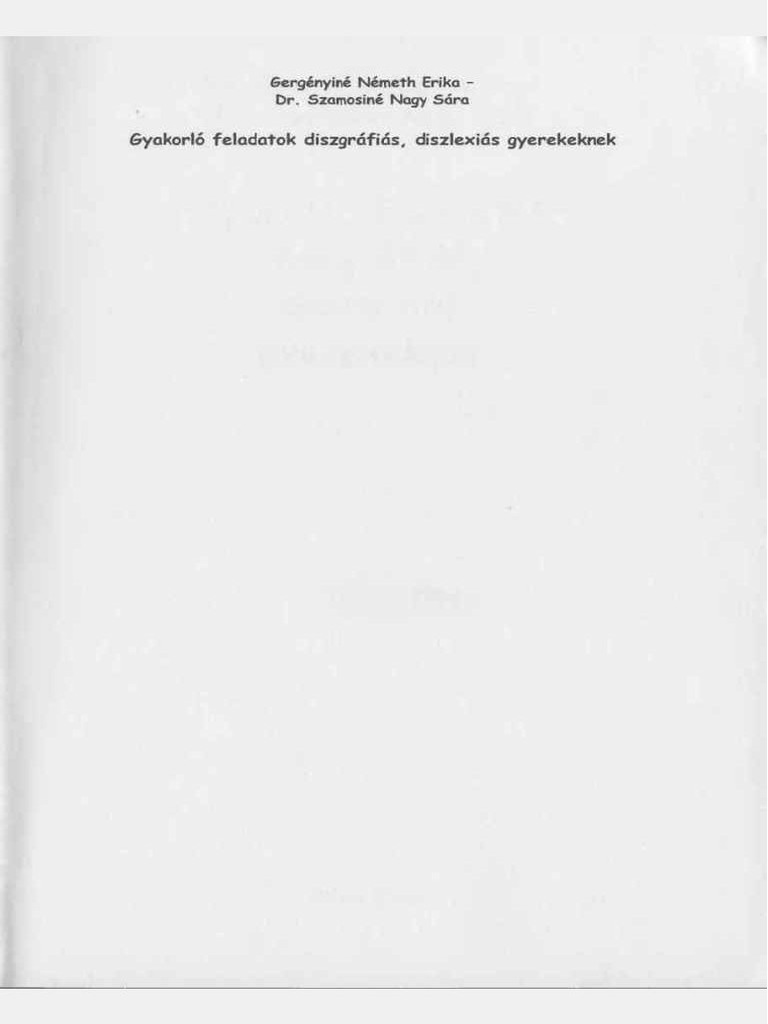 Diszlexia Diszgrafia Gyakrlo Feladatok PDF | PDF