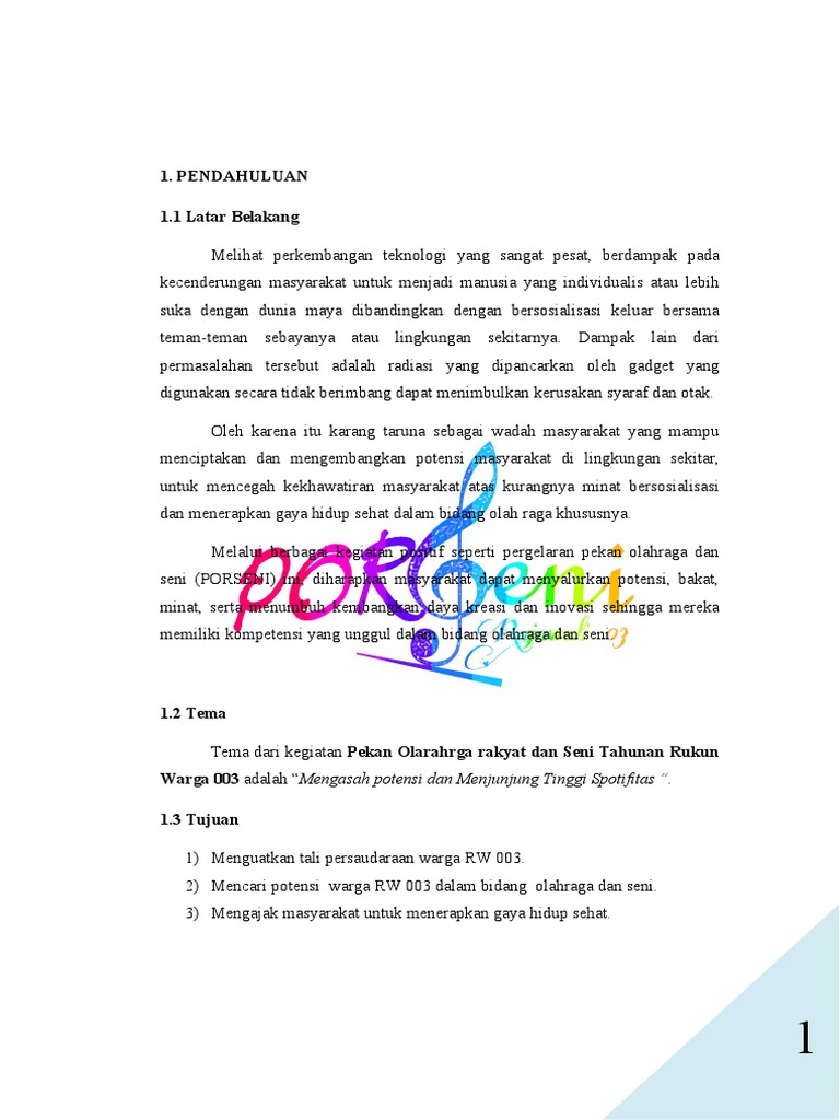 Proposal Porseni 2018 | PDF