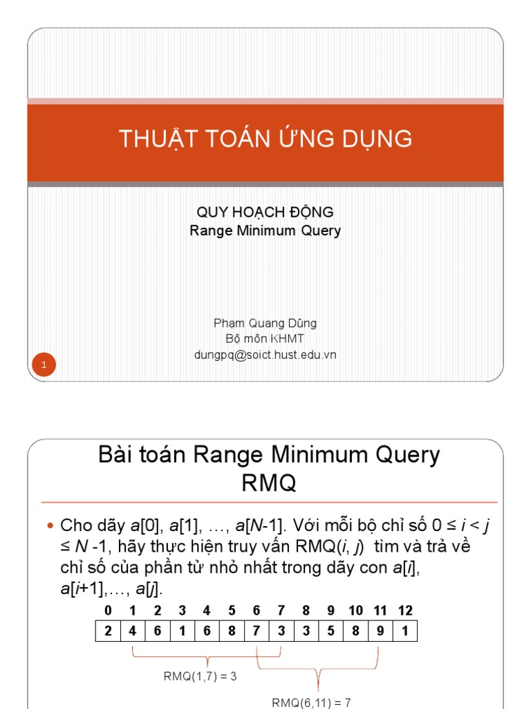 Chapter 5 Quy Hoach Dong Range Minimum Query | PDF