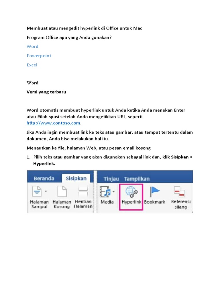 Membuat Atau Mengedit Hyperlink | PDF