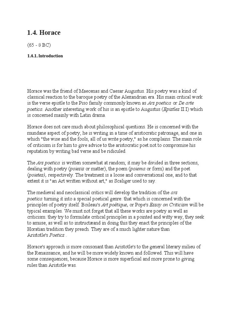 Horace and Longinus | PDF | Horace | Poetry