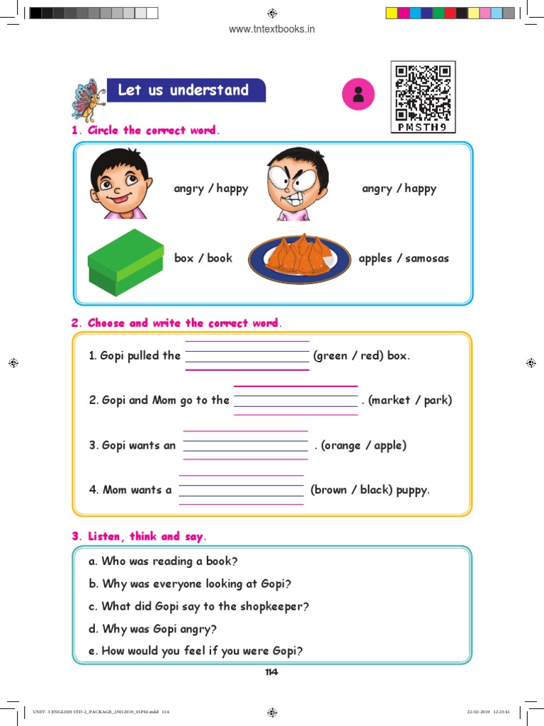Let Us Understand: 1. Circle The Correct Word | PDF
