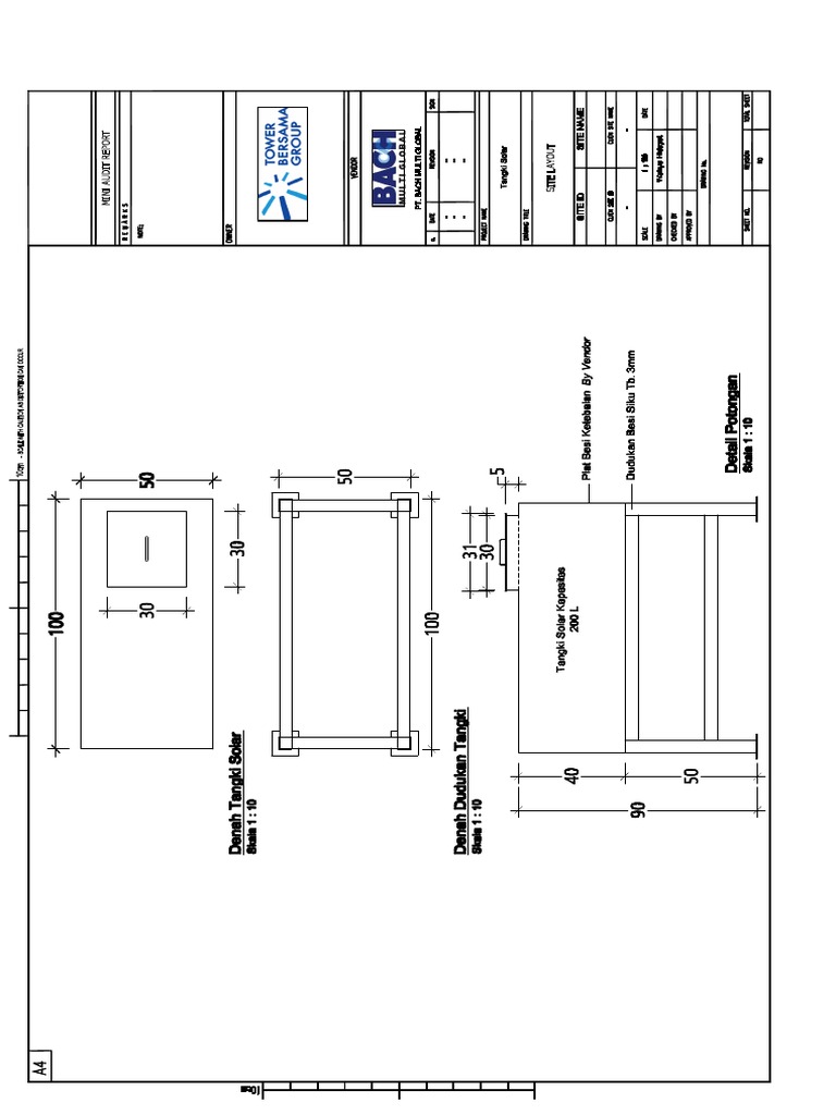 Layout Pembuatan Tangki Solar 200 L | PDF