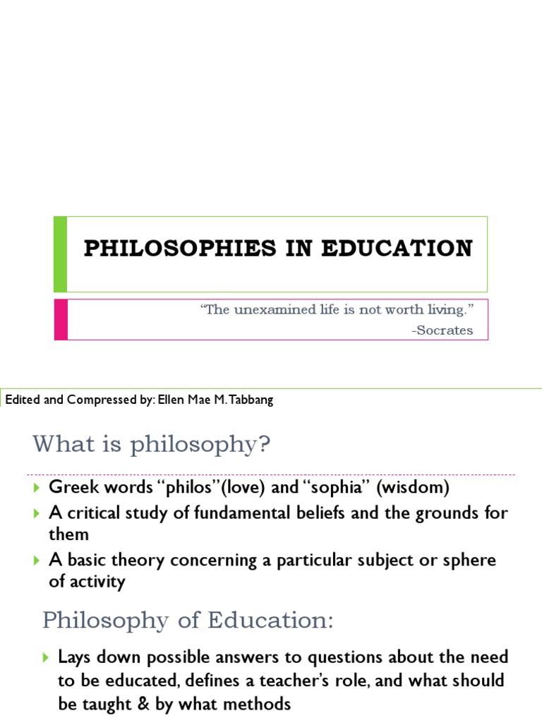 Educational Philosophies Overview | PDF | Classical Conditioning ...