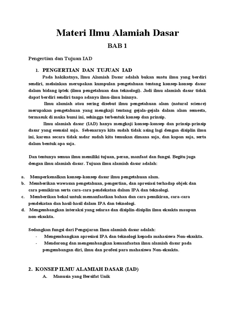 Materi Ilmu Alamiah Dasar | PDF